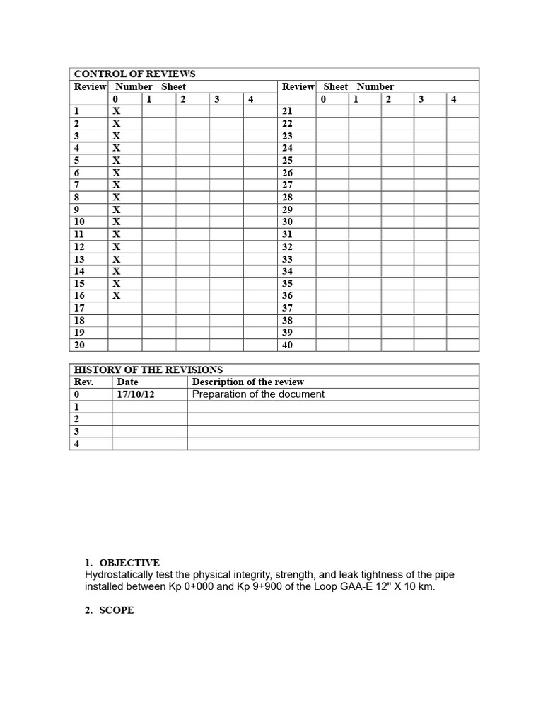 Hydrostatic Testing Plan for Pipeline | PDF | Pressure | Mechanical ...