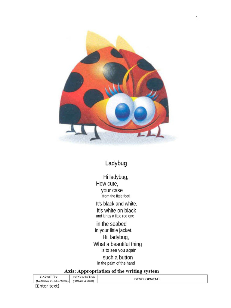 Ladybug Poetry Teaching Strategies | PDF | Letter Case | Syllable