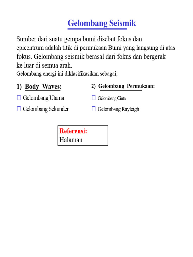 Jenis Gelombang Seismik dan Karakteristiknya | PDF
