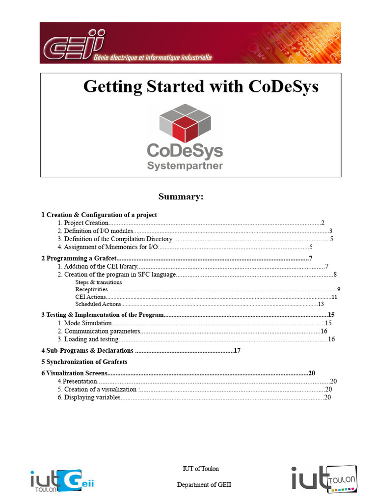 Grafcet Programming in CoDeSys | PDF | Parameter (Computer Programming ...