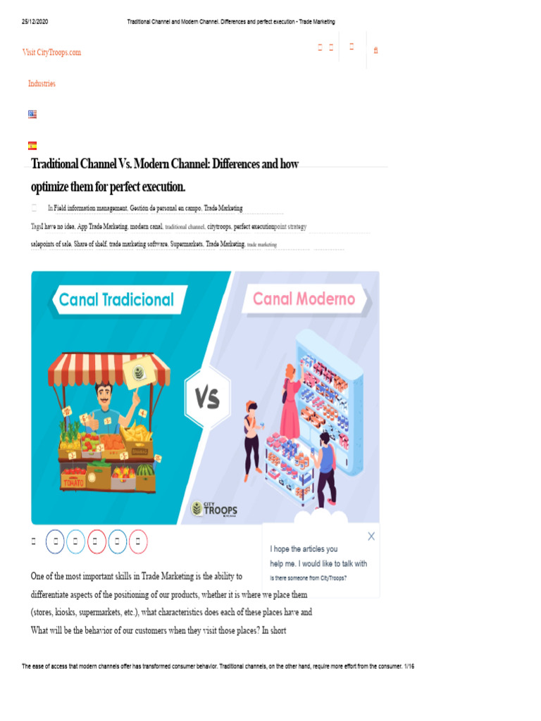 Traditional Channel and Modern Channel | PDF | Marketing | Sales