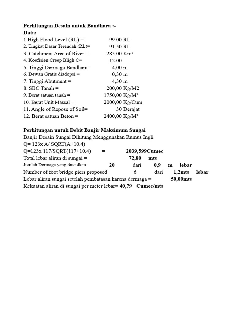 Desain Bandhara | PDF