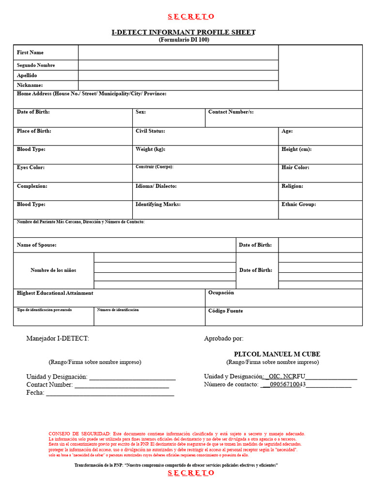 Formulario 100 en Blanco | PDF