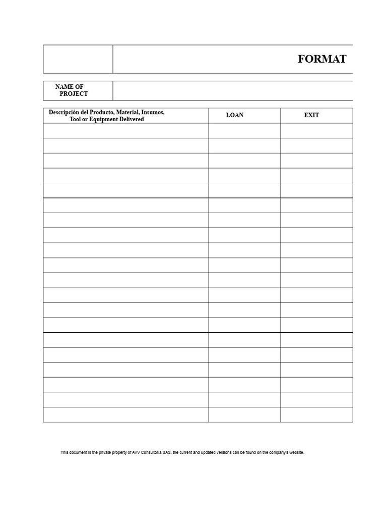 1 - Tool and Material Delivery and Loan Format.xls | PDF
