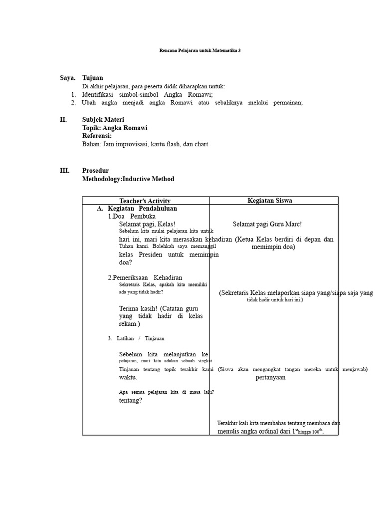 Pelajaran Angka Romawi Kelas 3 | PDF