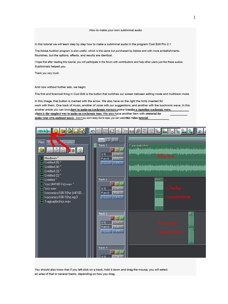 How to Make Your Own Subliminal Audio | PDF | Sound | Frequency