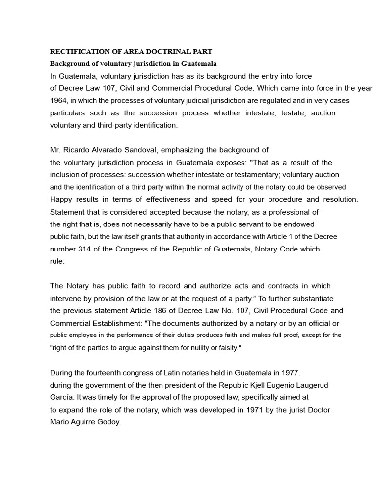 Rectification of Area Doctrinal Part | PDF | Decree | Jurisdiction
