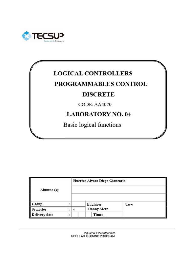 Lab 04 Logical Functions (T) | PDF | Programmable Logic Controller | Electrical Engineering