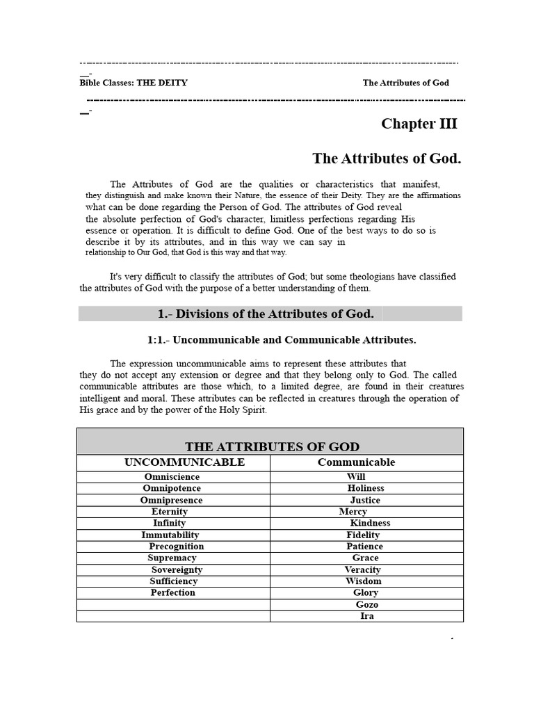The Attributes of God. | PDF | God | Omnipotence