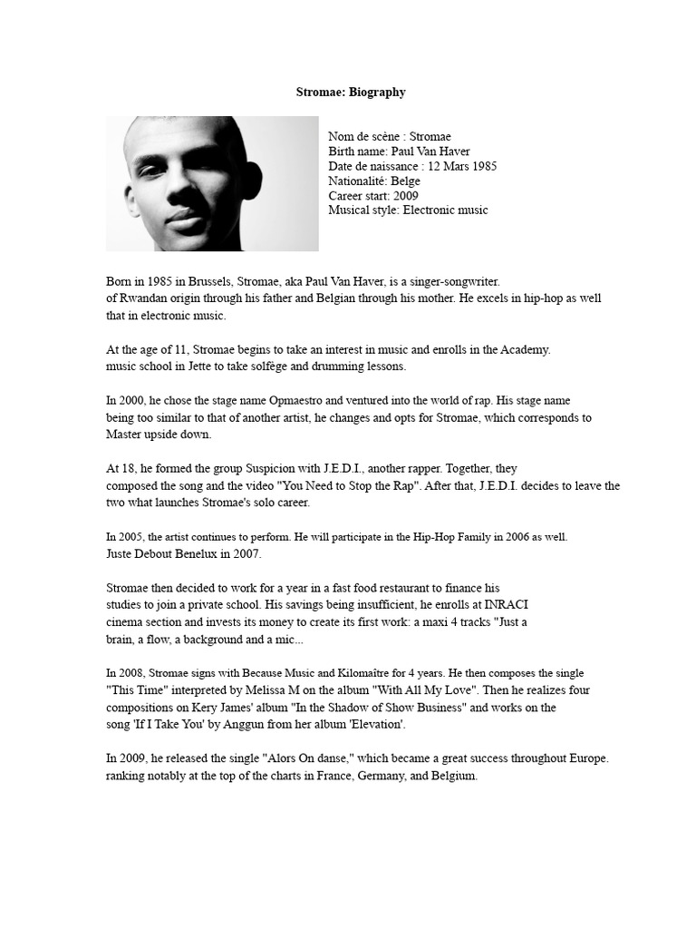 Stromae: Belgian Musician Biography | PDF