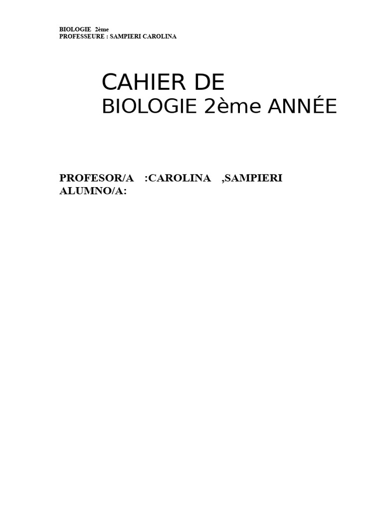 Biologie : Concepts et Méthodes Scientifiques | PDF | Cellule (Biologie ...
