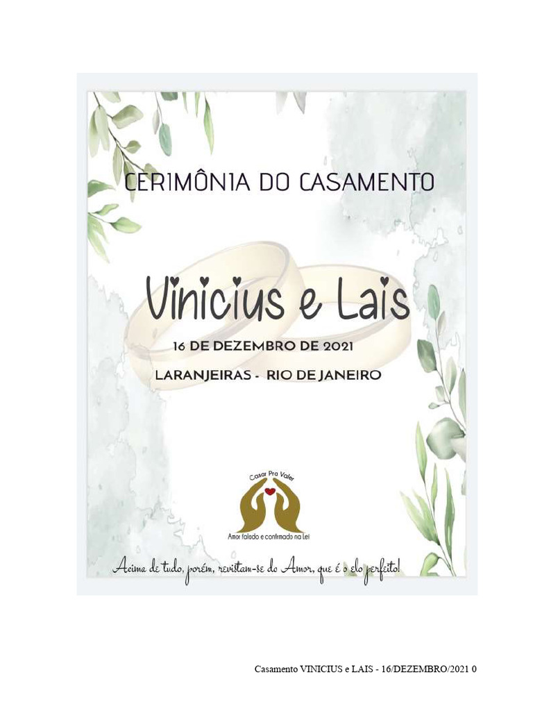 Guion El Señor de Los Anillos Vinicius y Lais | PDF | Amor | Vela