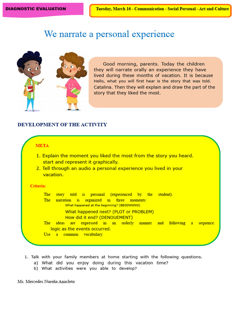 Personal Storytelling Activity Guide | PDF