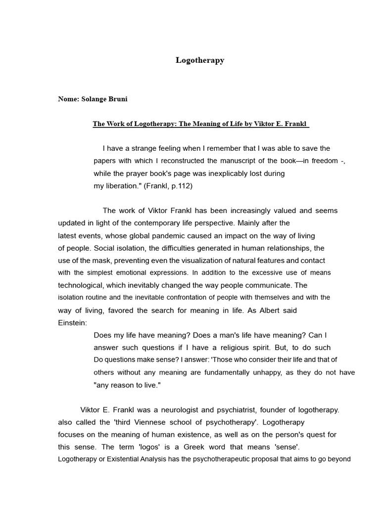 Viktor's Sense of Life | PDF | Mental Health | Psychotherapy