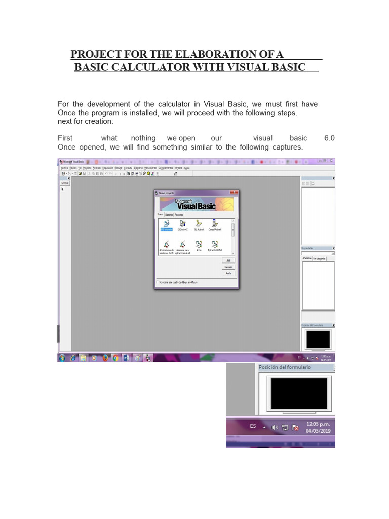 Project For The Development of A Basic Calculator With Visual Basic ...