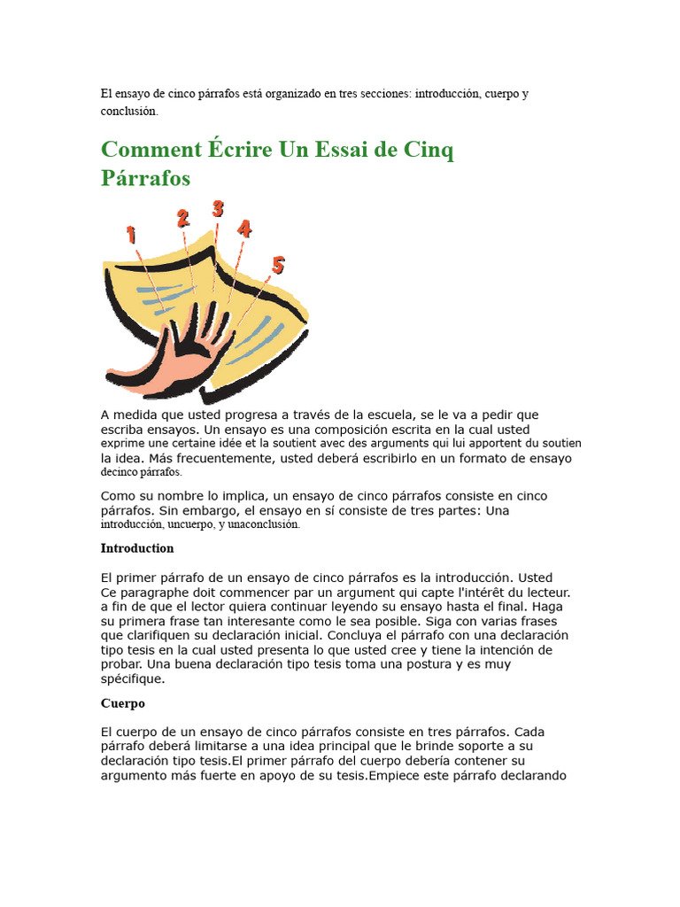 Essai de 5 Paragraphes | PDF | Ensayos | Escritura