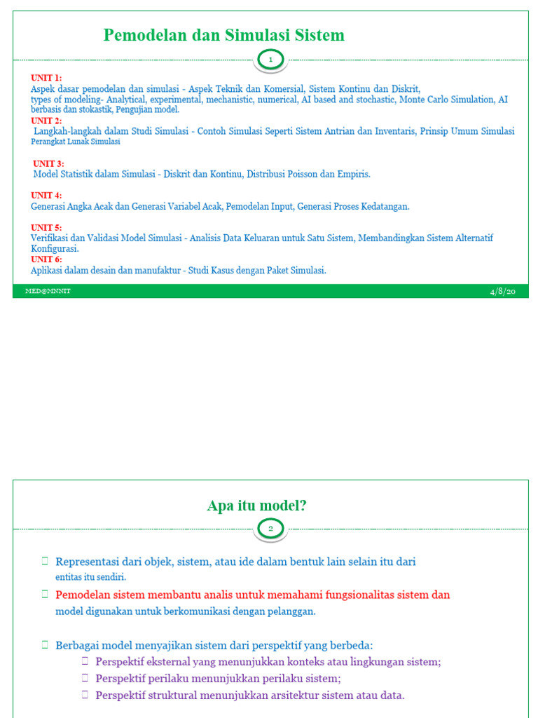 1 - Pemodelan Dan Simulasi | PDF