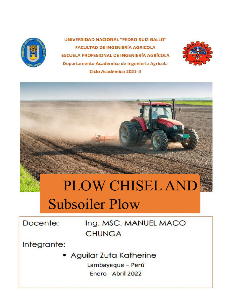 Chisel Plow and Subsoiler Plow | PDF | Plough | Soil