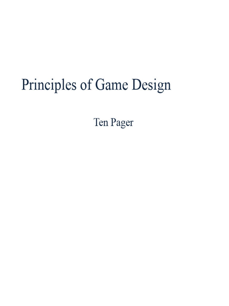 Game Design Ten-Pager Overview | PDF | Cognition | Behavioural Sciences