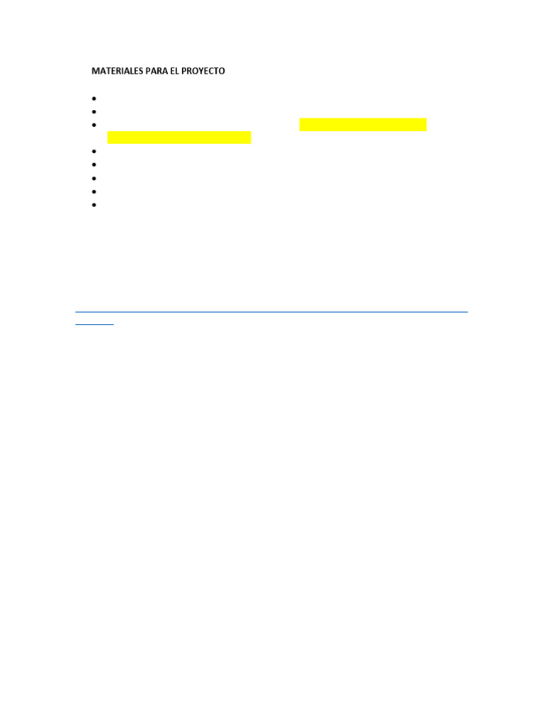 Materiales para El Proyecto | PDF