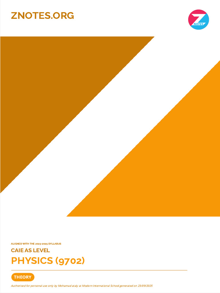 CAIE as Level Physics Theory | PDF | Momentum | Force