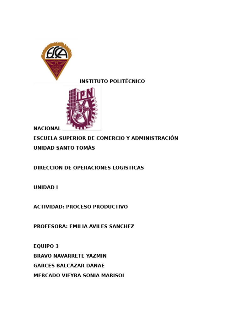 s3 A4 Equipo | PDF | Logística | Gestión de la cadena de suministro