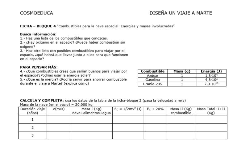 Viaje A Marte Par 4 | PDF