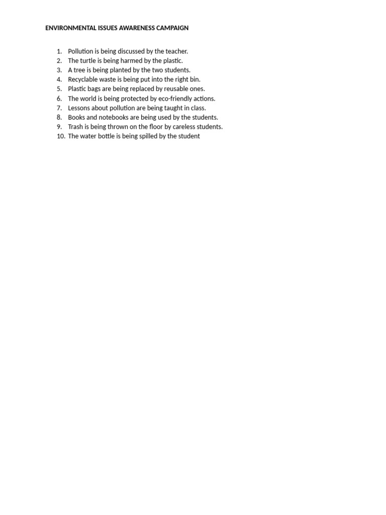 Environmental Awareness Campaign Activities | PDF