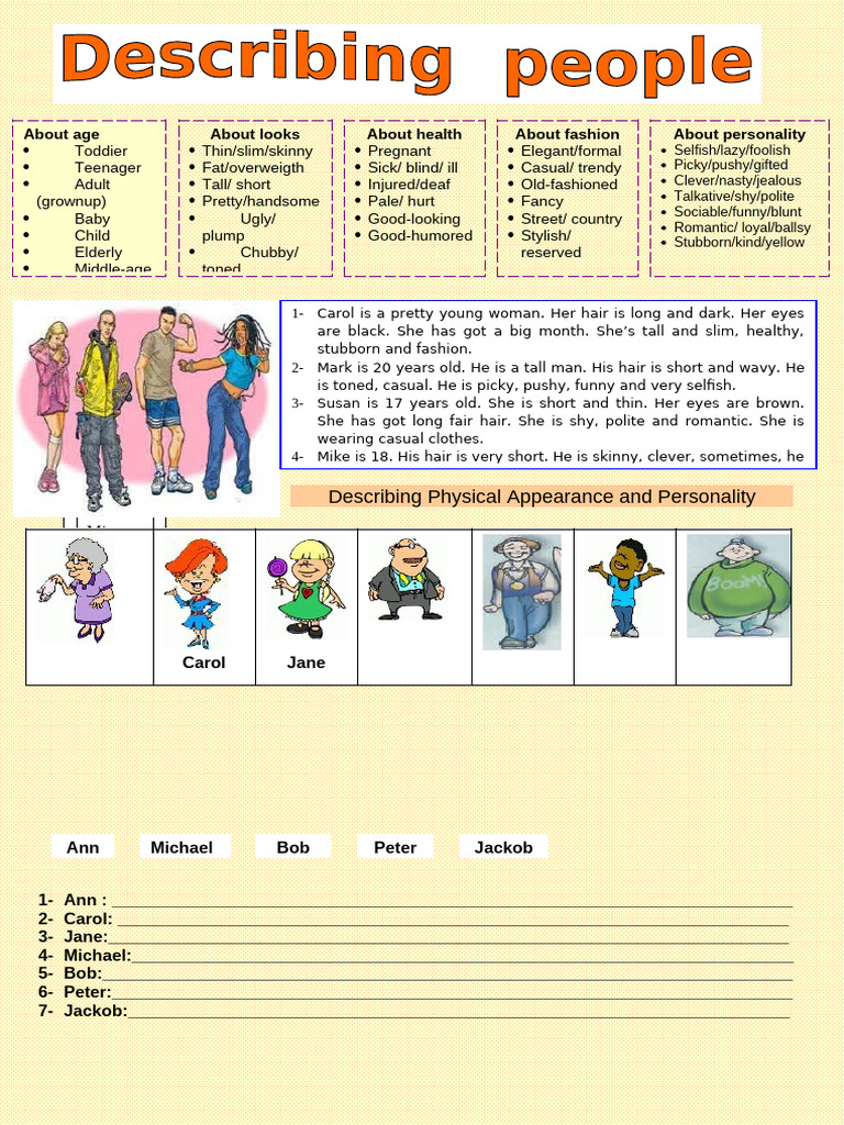 Adjectives Describing People | PDF | Fashion