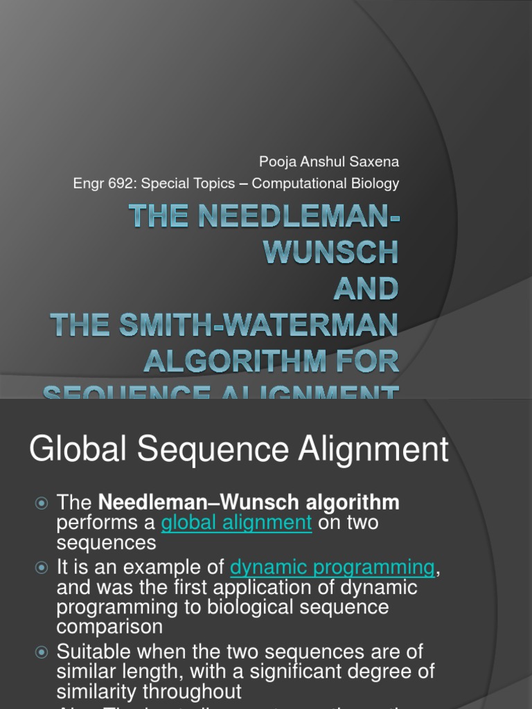 Needleman Wunsch | PDF | Sequence Alignment | Algorithms