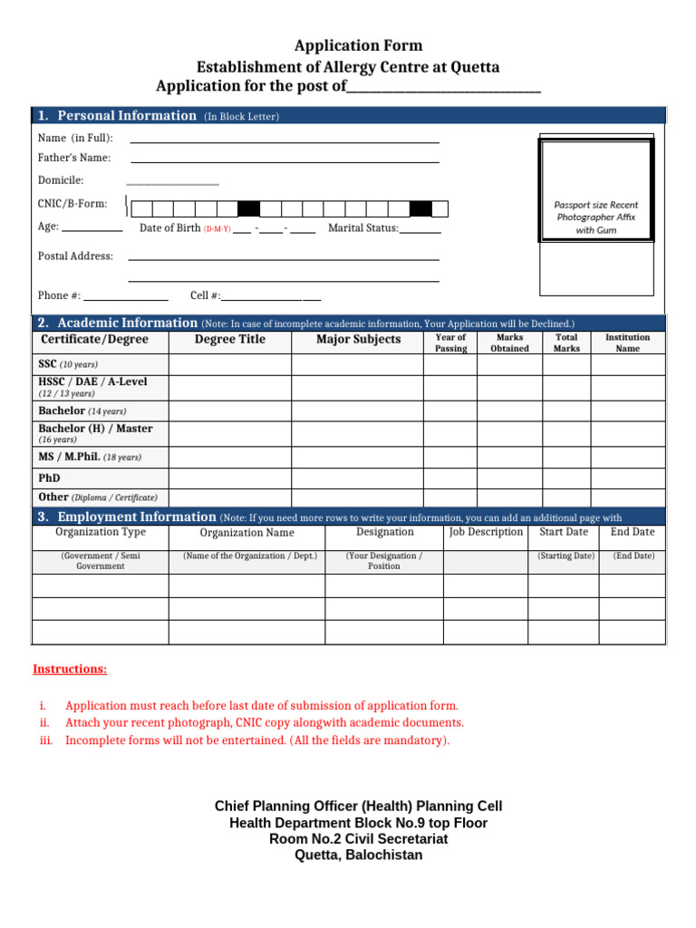 Application Form Project Final | PDF | Qualifications | Educational Stages