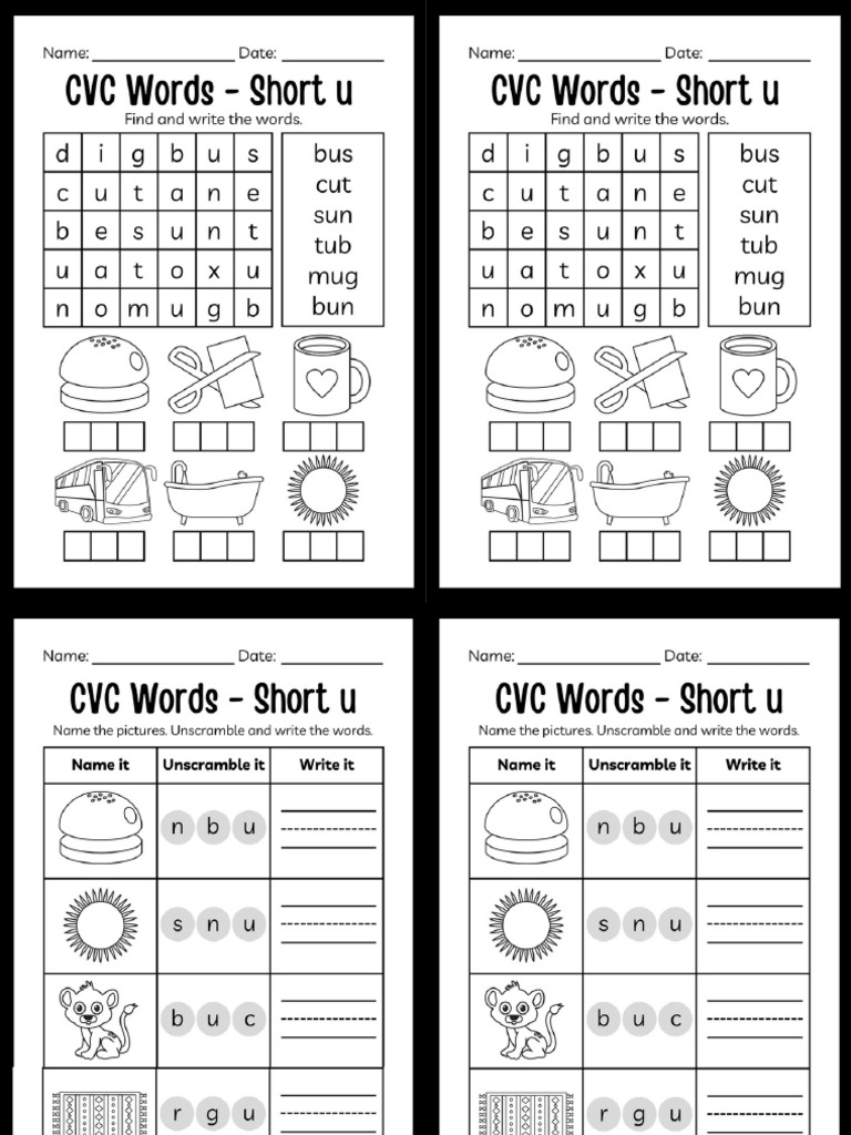 CVC Word U | PDF