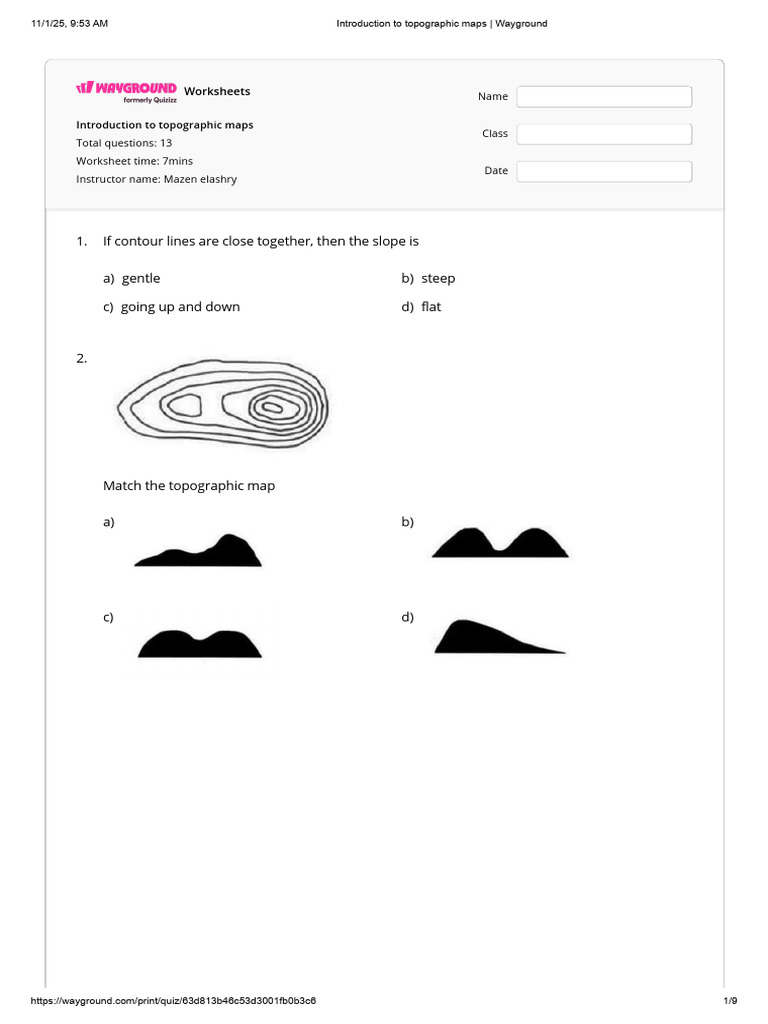 Introduction to Topographic Maps _ Wayground | PDF | Chess Theory | Chess