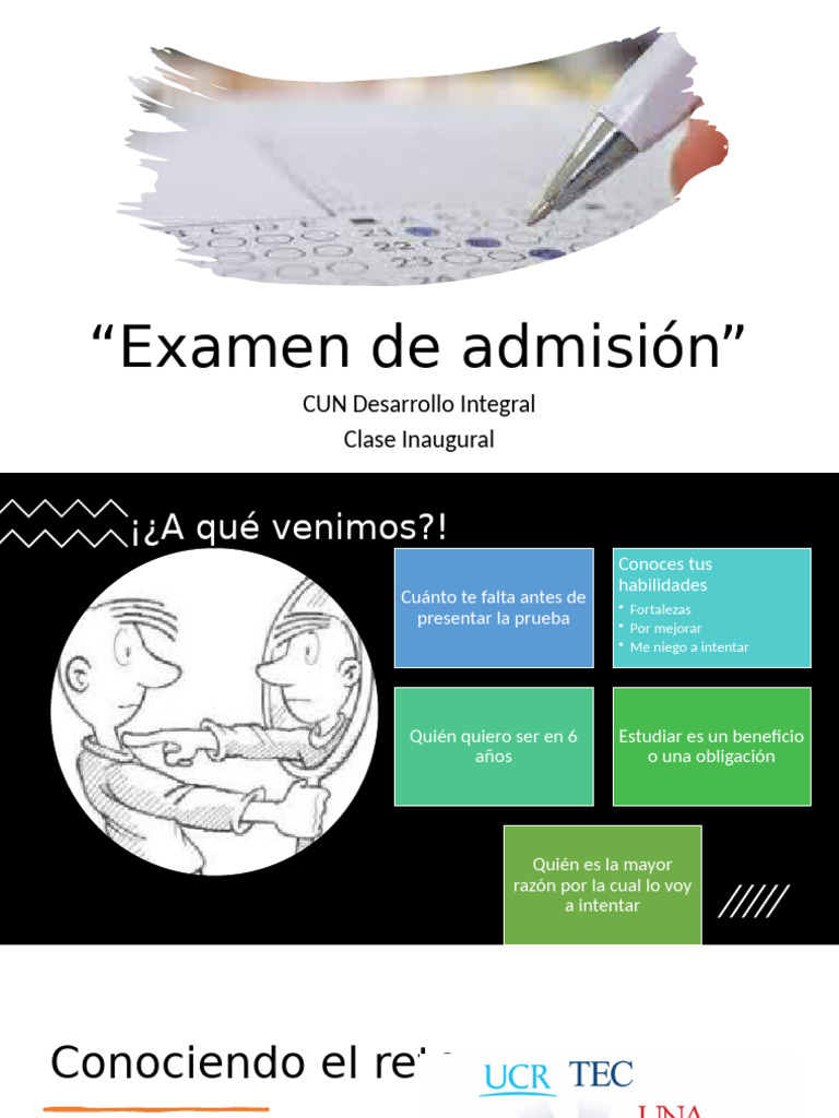 Examen de Admisión Clase Inaugural | PDF