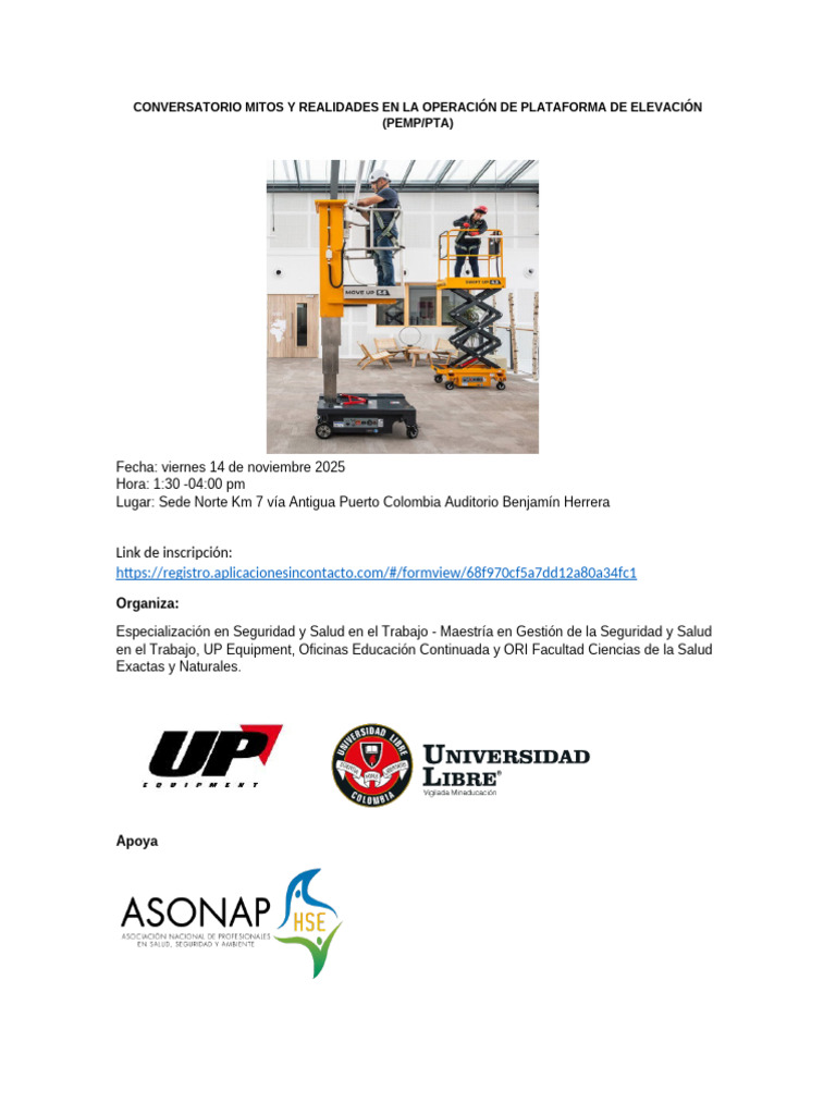 Borrador Mitos y Realidades en La Operación de Plataforma de Elevacion (1) | PDF