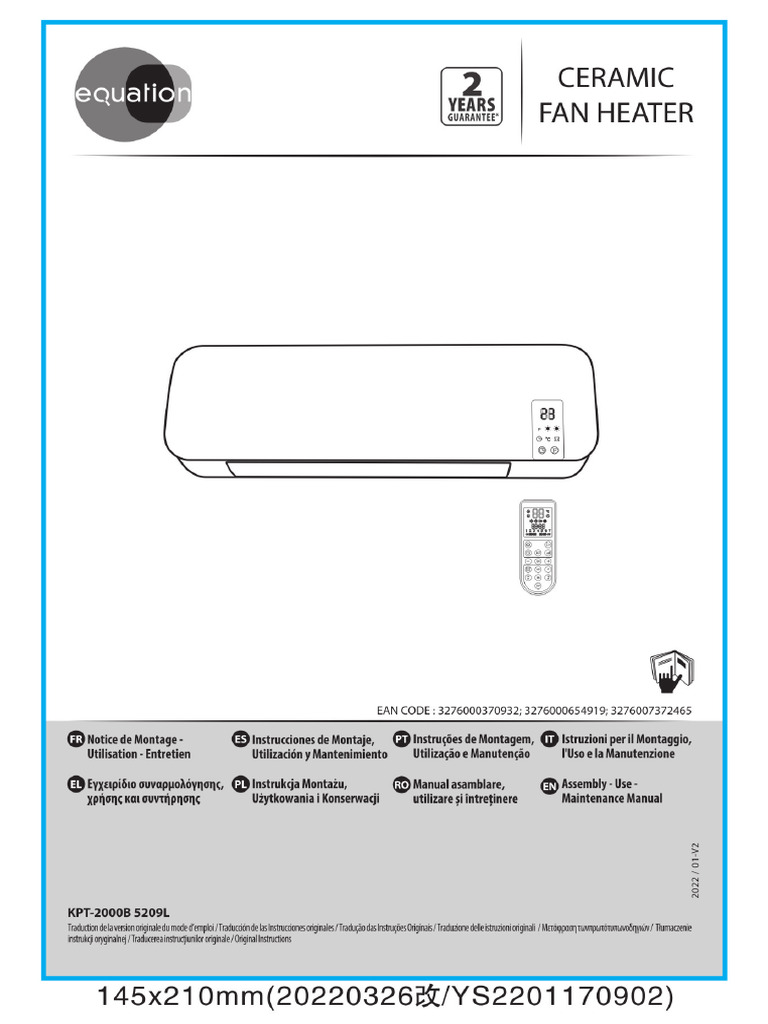 EQUATION Ceramic Fan Heater | PDF