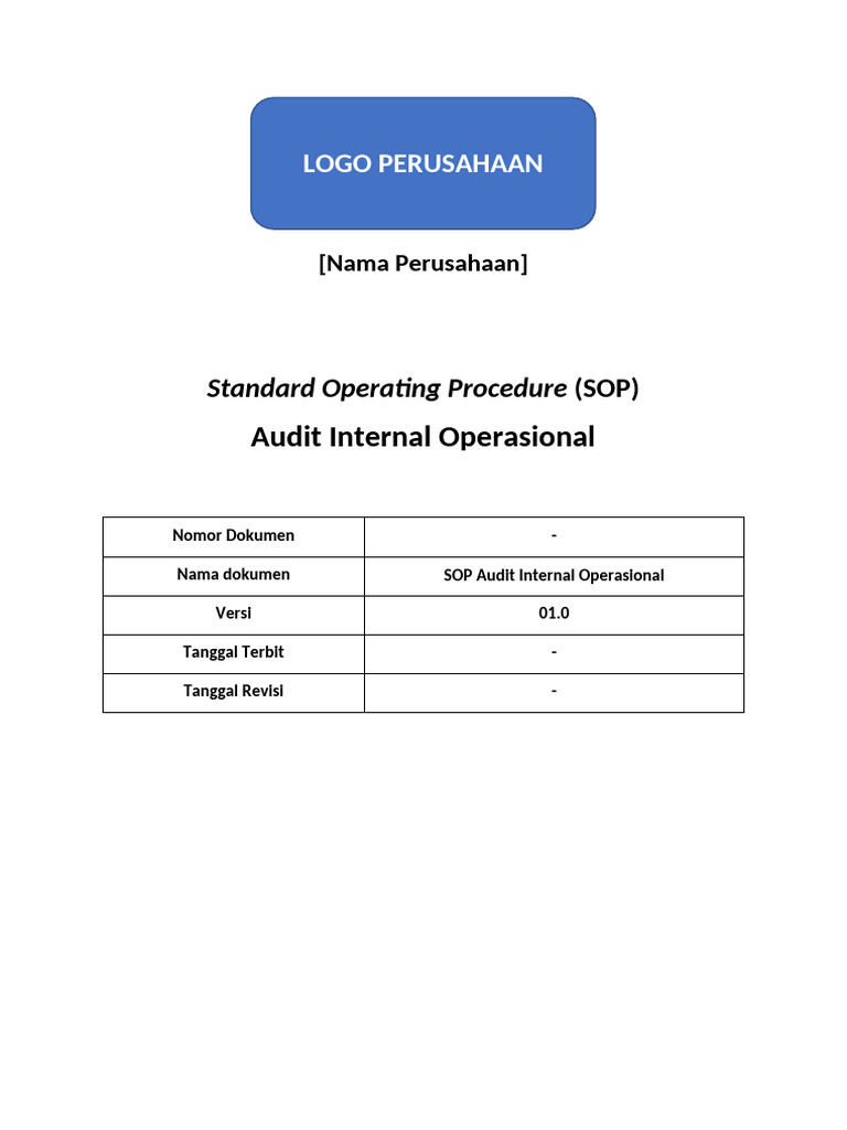 SOP Audit Internal Operasional | PDF