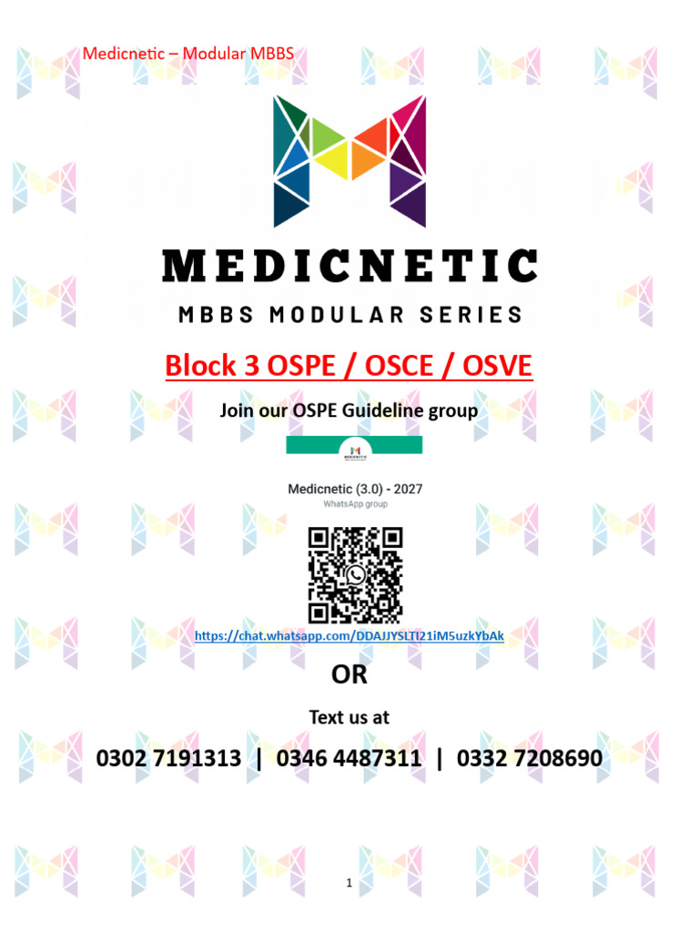 Block 3 NEW OSPE - Medicnetic Modular MBBS | PDF | Lactate Dehydrogenase | Cholesterol