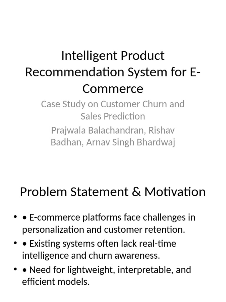 Intelligent Product Recommendation Presentation | PDF