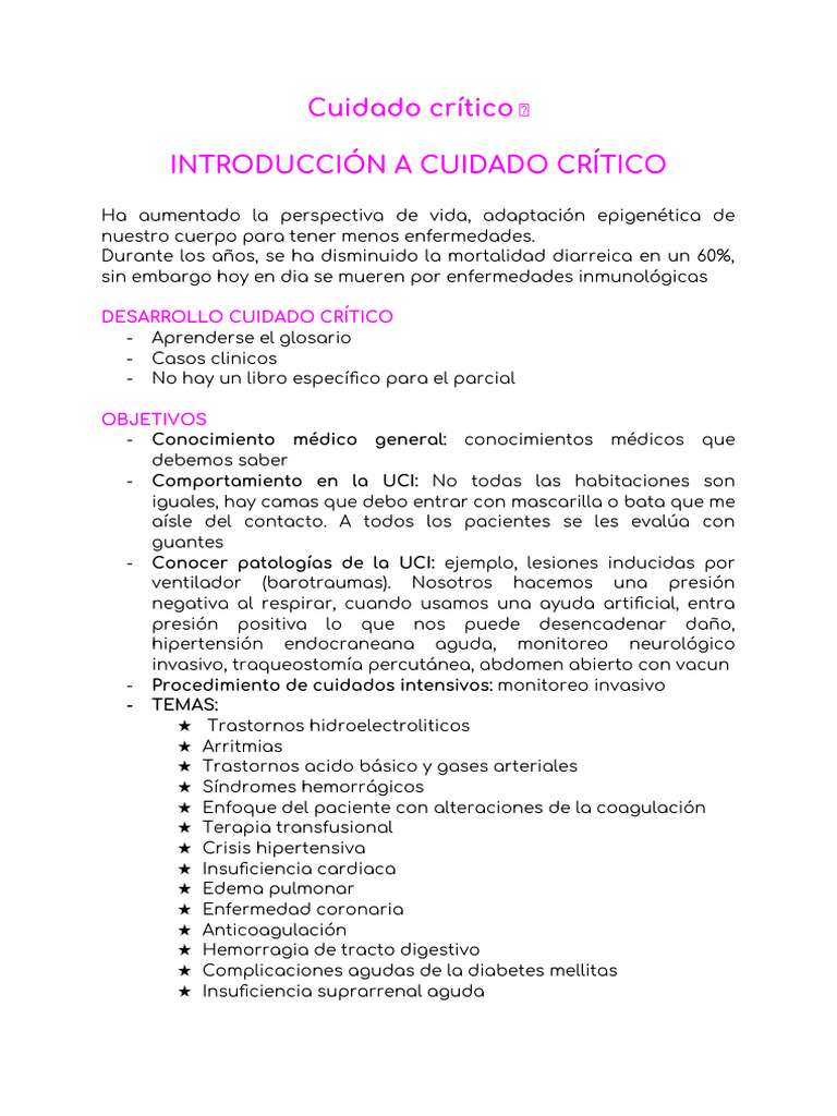 Introducción al Cuidado Crítico Médico | PDF | Ventrículo (corazón ...