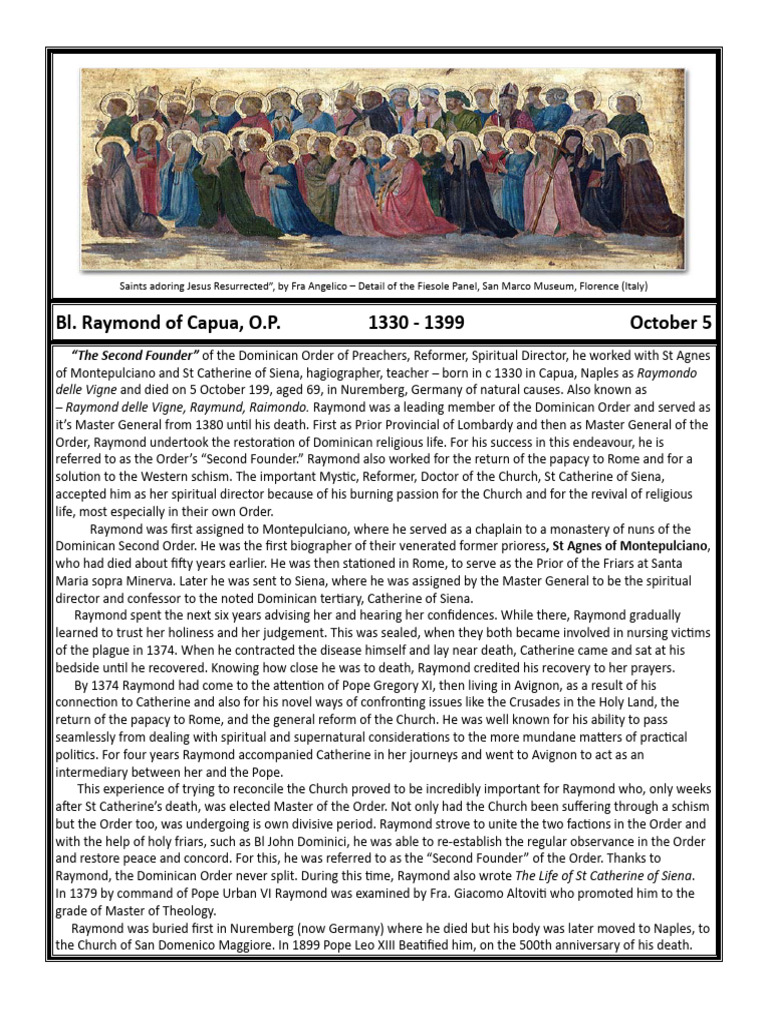 1005 BL Raymond of Capua | PDF | Dominican Order | Catholic Church