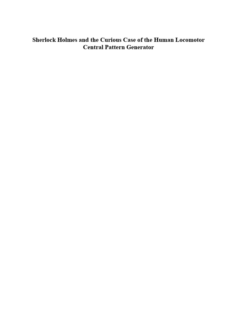 Central Pattern Generators | PDF | Nervous System | Spinal Cord Injury