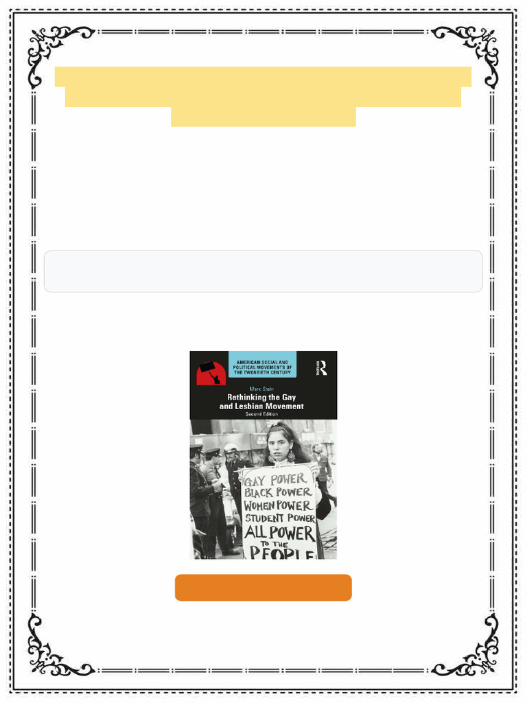 Rethinking the Gay and Lesbian Movement American Social and Political ...