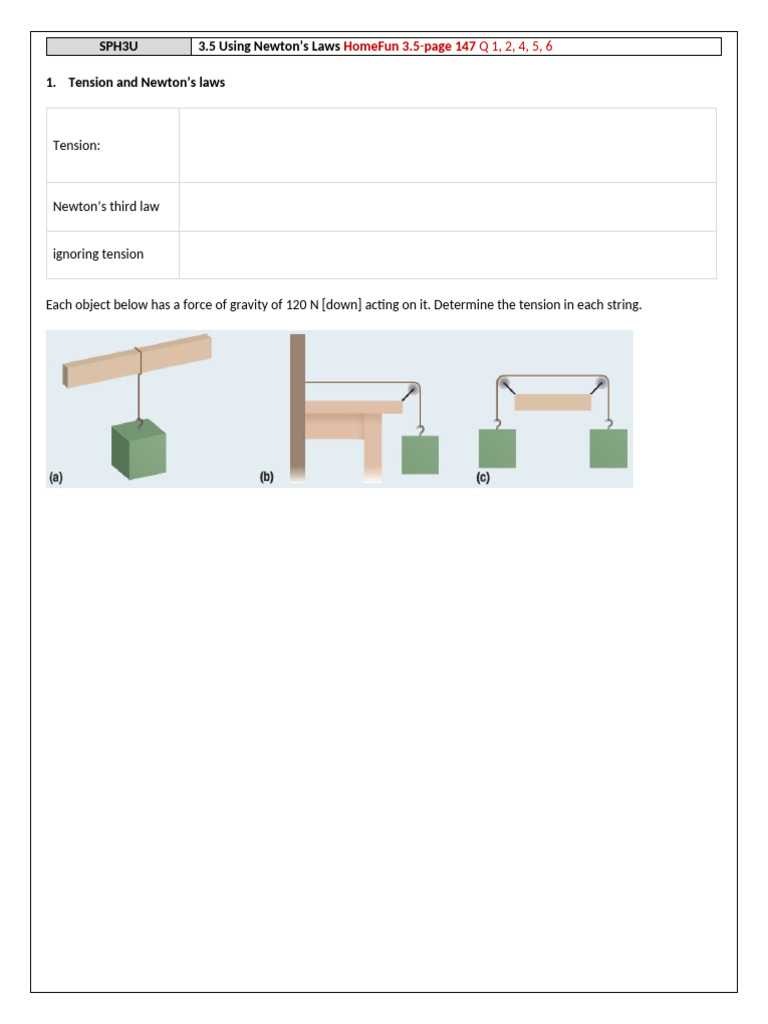 Tension and Forces in Dynamics Problems | PDF | Force | Tension (Physics)