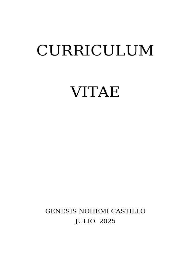 Curriculum Genesis | PDF