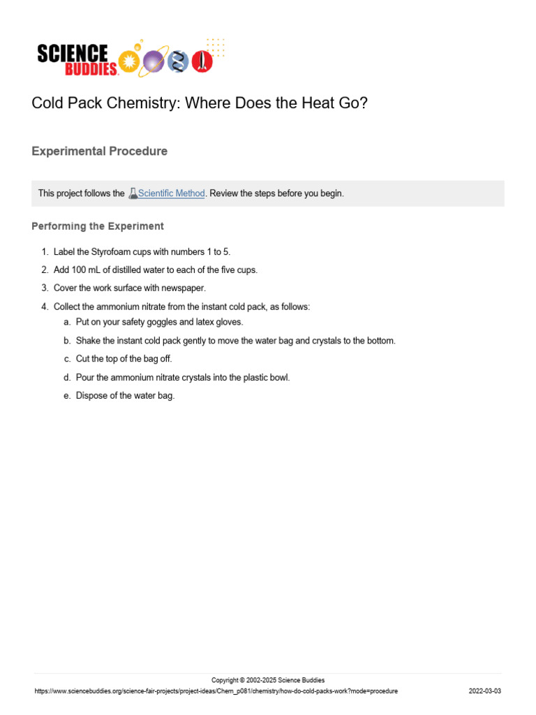 How Do Cold Packs Work | PDF | Temperature