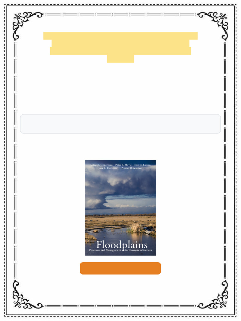 Floodplains Processes and Management for Ecosystem Services 1st Edition ...