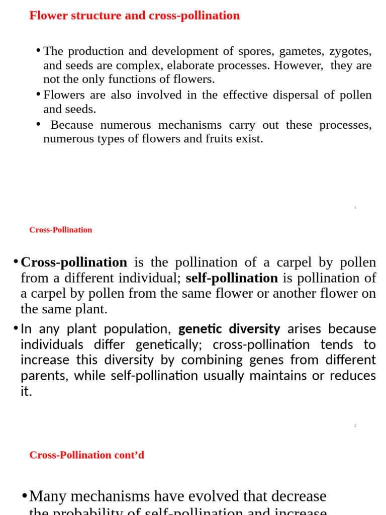 Lecture 5b Reproductive Structures and Process in Plants | PDF | Fruit ...