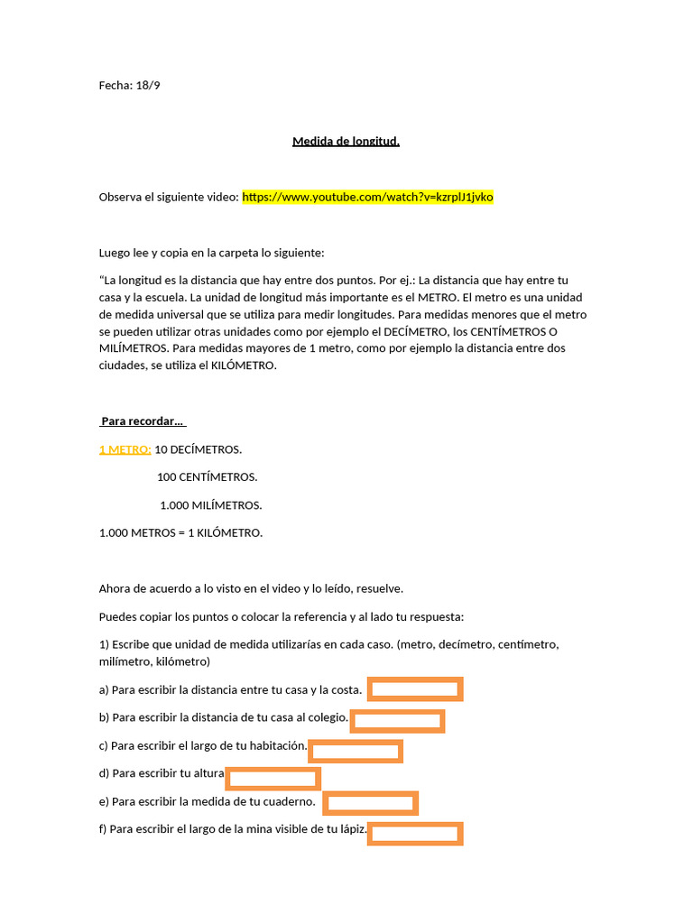 Medidas de Longitud | PDF | Longitud