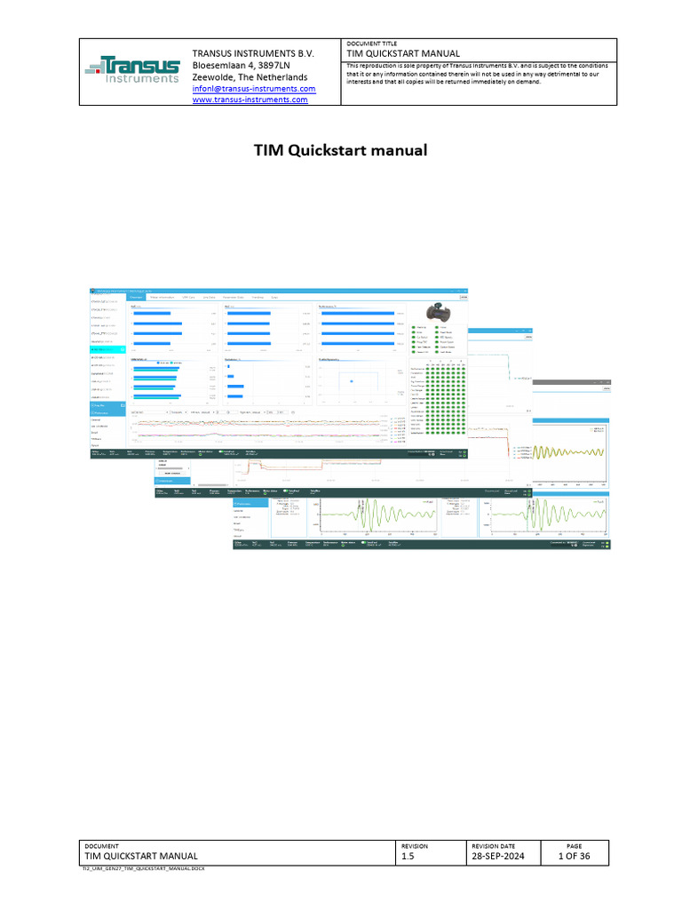 TIM Quickstart Manual for TIM Software | PDF | International ...